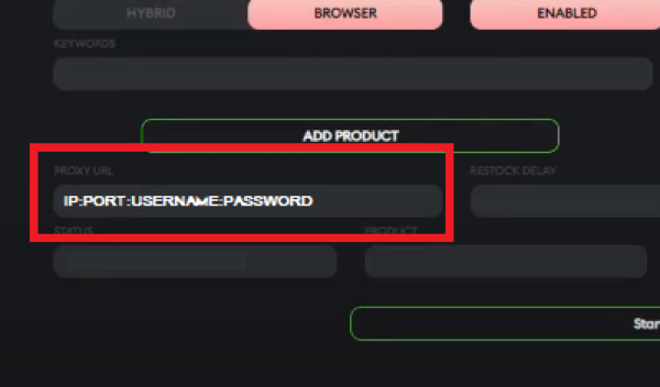 Step-by-step proxy setting tutorial in Xenon AIO Sneaker Bot