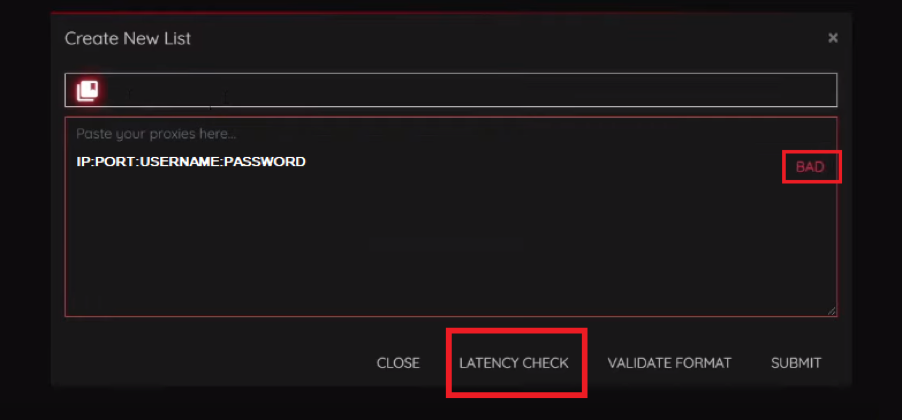 Step-by-step proxy setting tutorial in Nike Shoe Bot