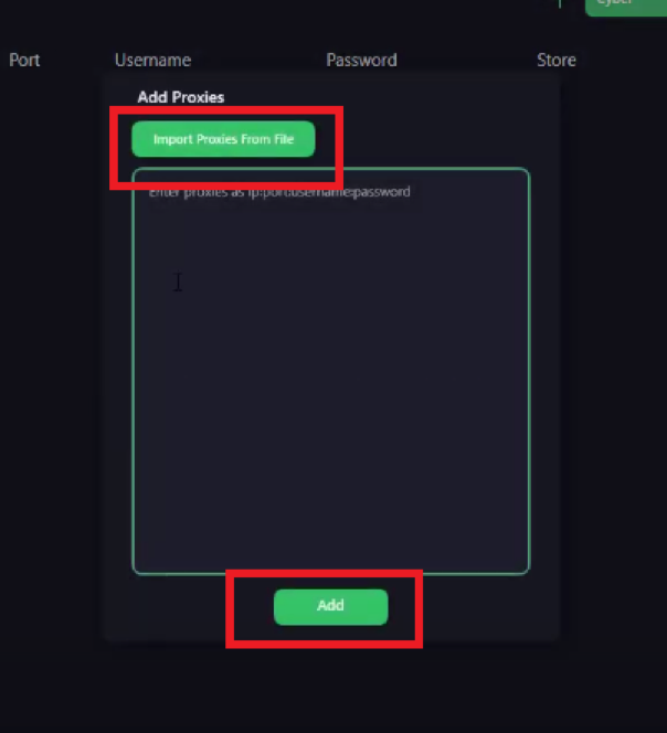 Step-by-step proxy setting tutorial in CyberSole Sneaker Bot