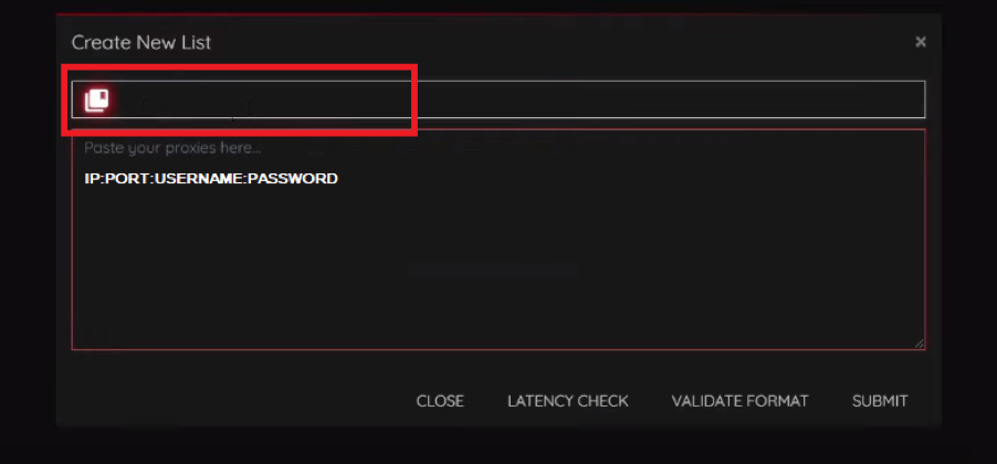 Step-by-step proxy setting tutorial in Nike Shoe Bot